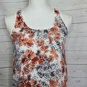 LOFT | Tops | Loft Orange Flowered Tank Top | Poshmark